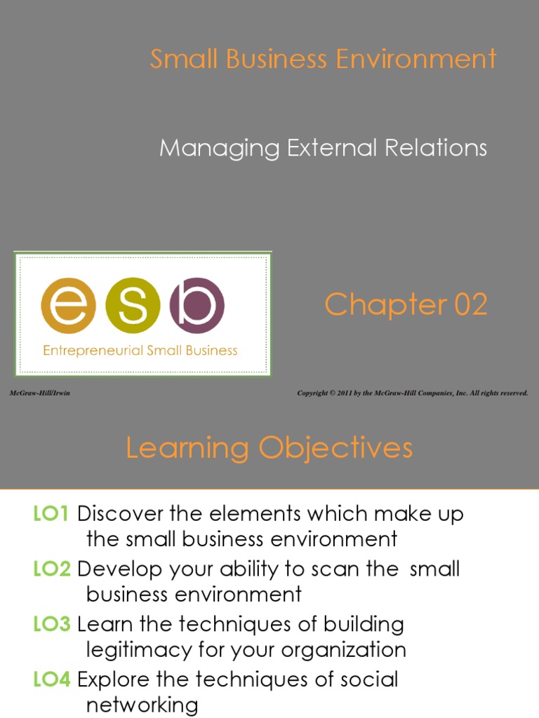 Small Business Environment: Managing External Relations | PDF | Social ...