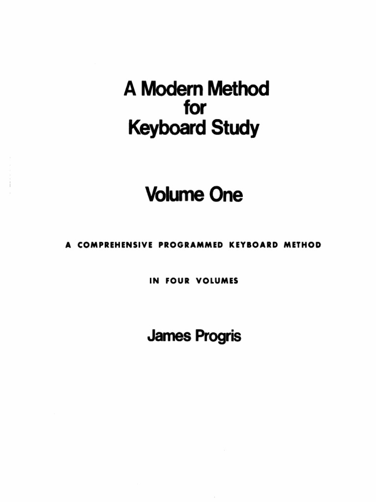 A Modern Method For Keyboard Study Vol.1 | PDF