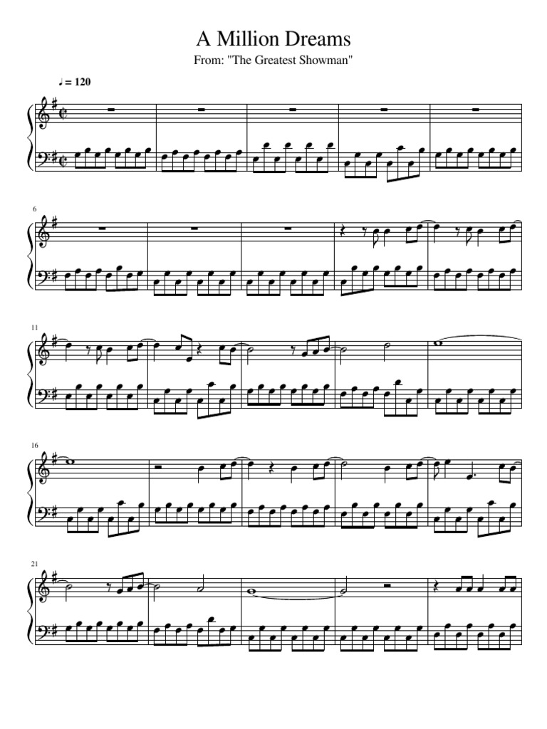 A Million Dreams: From: "The Greatest Showman" | PDF