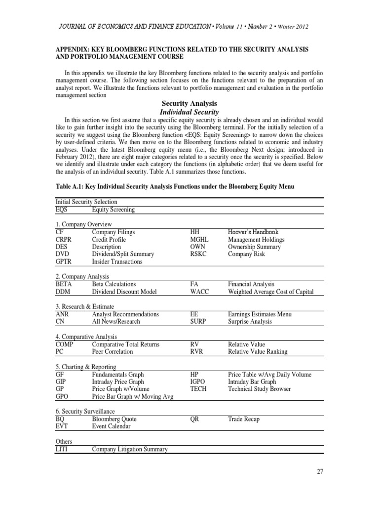 02.using Bloomberg Terminals in A Security Analysis and Portfolio ...