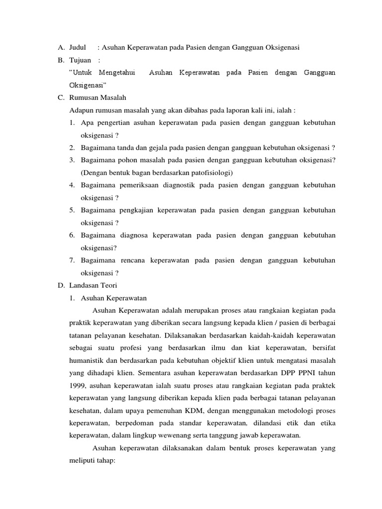 Asuhan Keperawatan Oksigenasi | PDF | Kesehatan Holistik