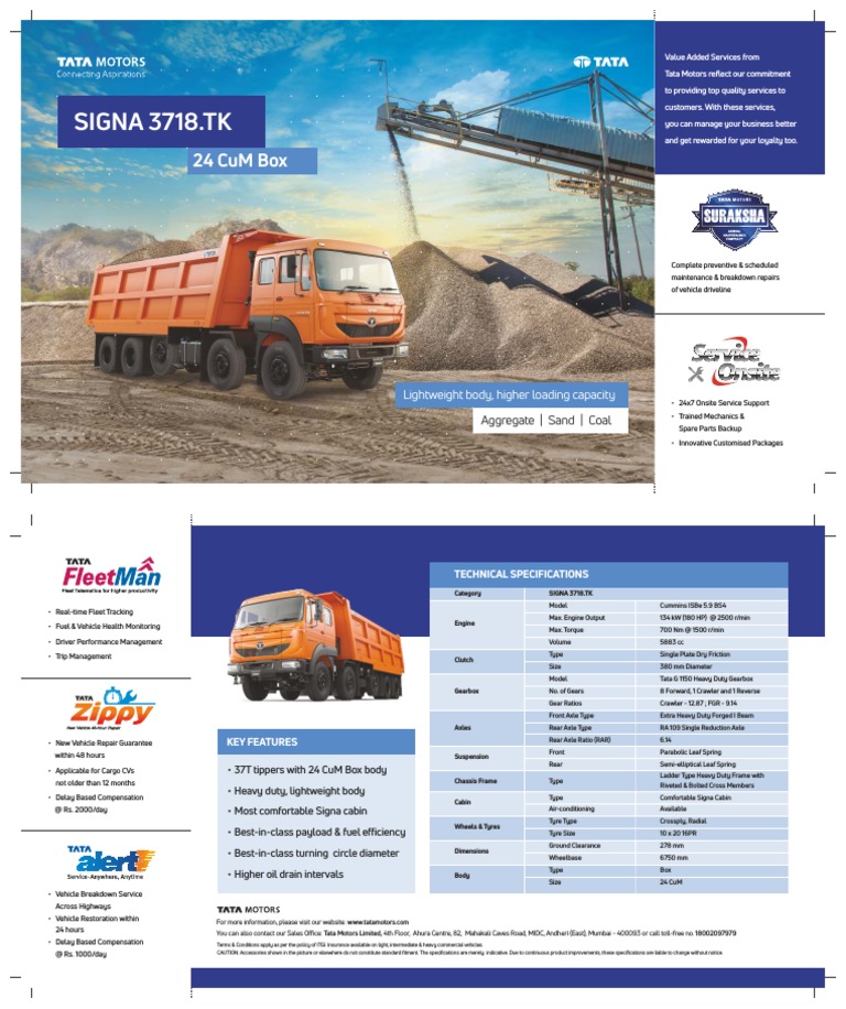 Value Added Services and Technical Specifications for the Tata Motors ...