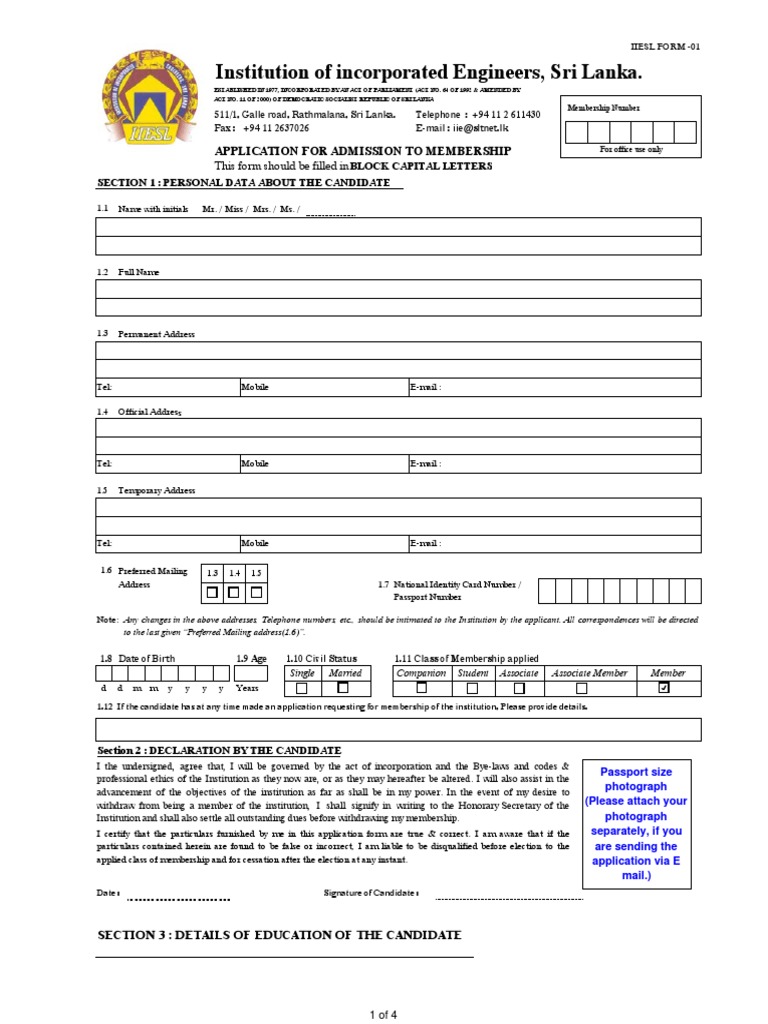 14 IIESL Memb - Application PDF | PDF | Government | Business
