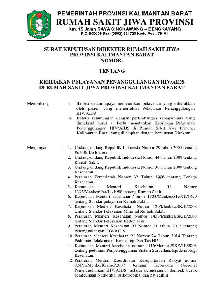 SK Pelayanan Hiv Aids | PDF