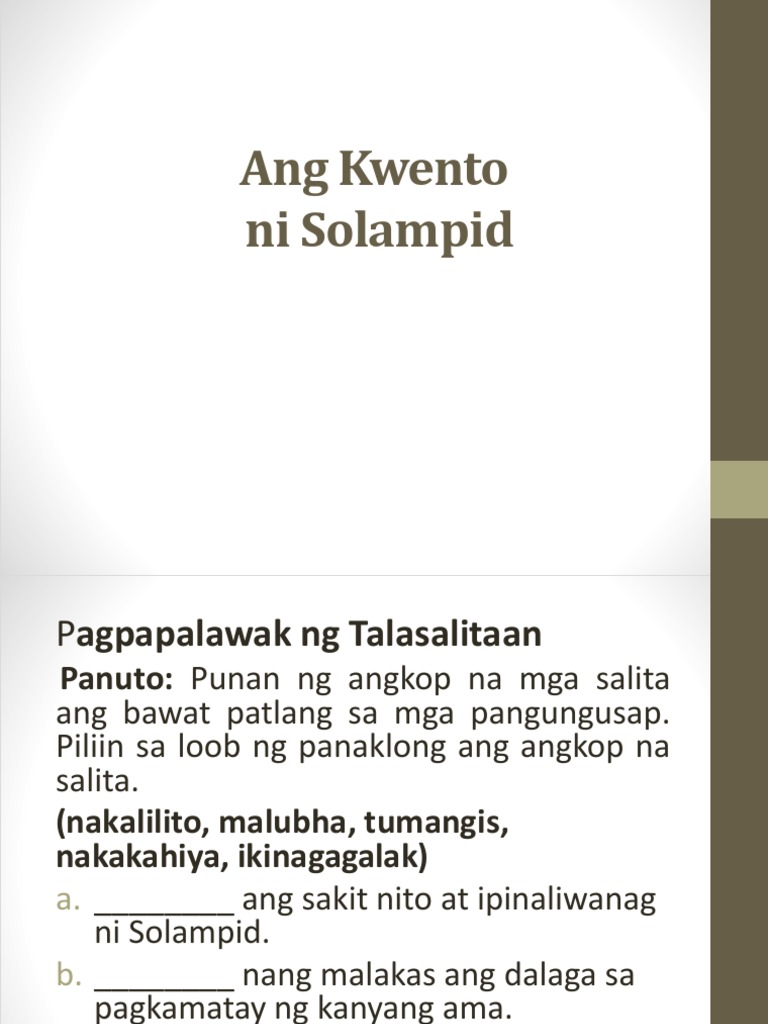 Kwento Ni Solampid | PDF