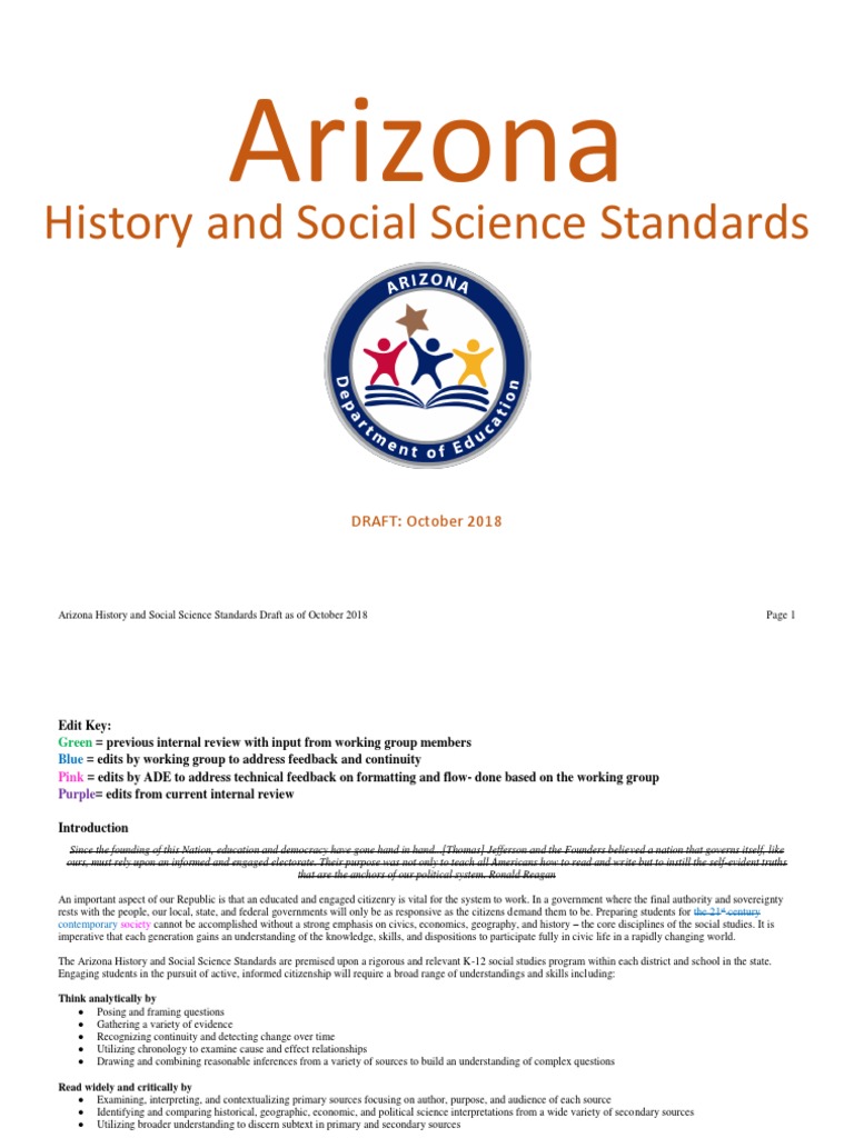 Arizona History and Social Science Standards | PDF | Curriculum ...