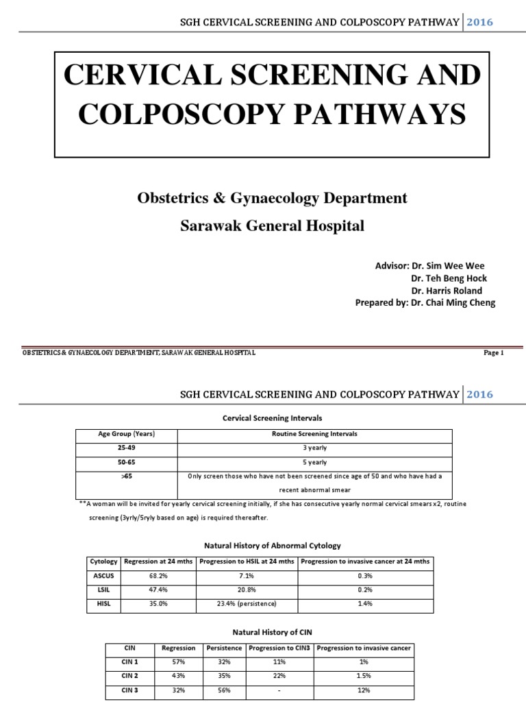 SGH Cervical Screening Colposcopy Pathways | PDF | Cervical Cancer ...