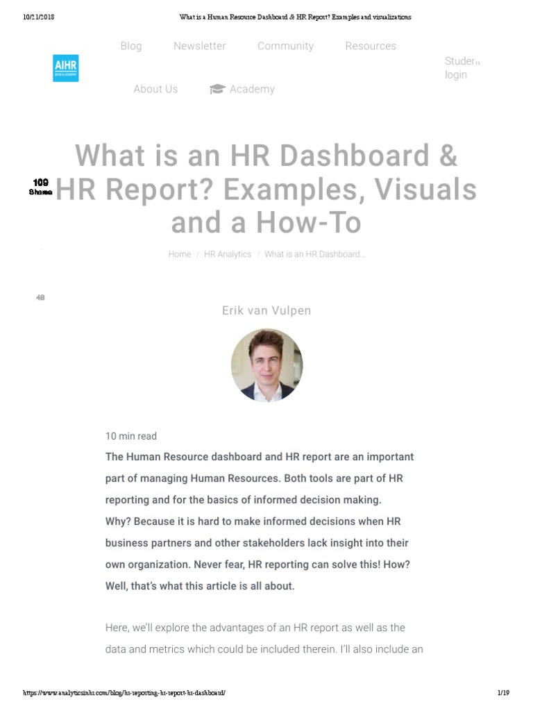 HR Dashboard & Reporting Examples | Download Free PDF | Analytics ...