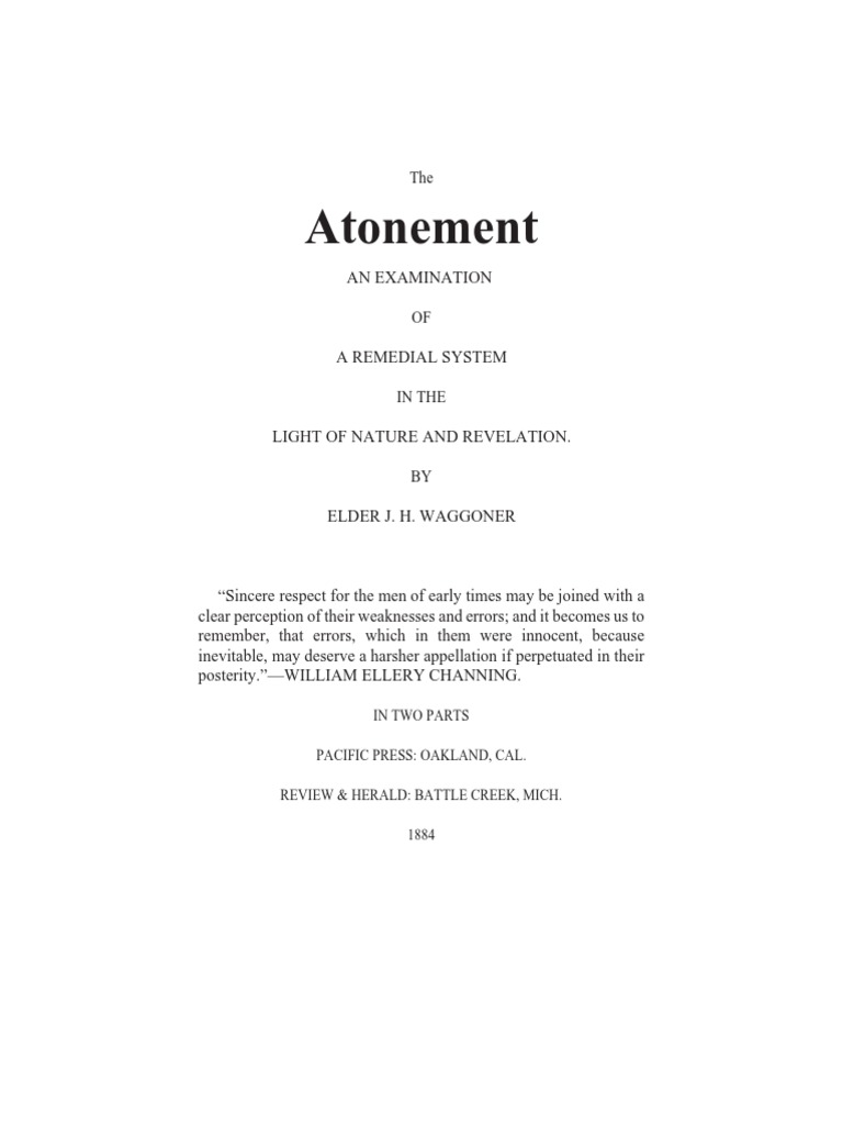 The Atonement 1884 JH Waggoner | PDF | Justification (Theology ...