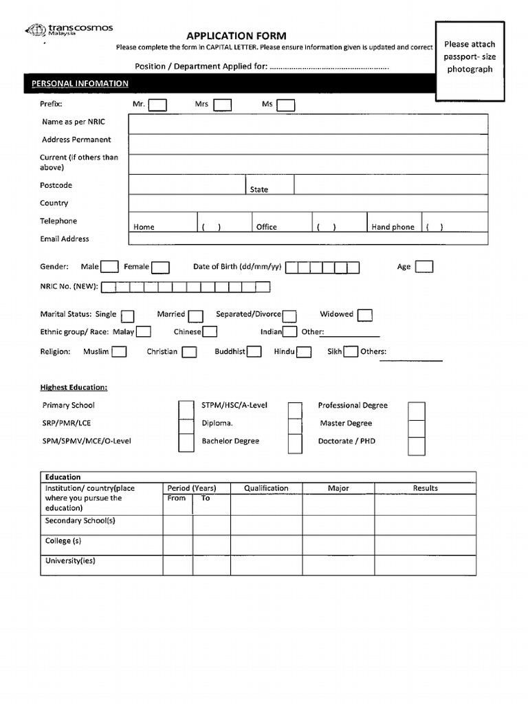 Application Form TCMY PDF | PDF