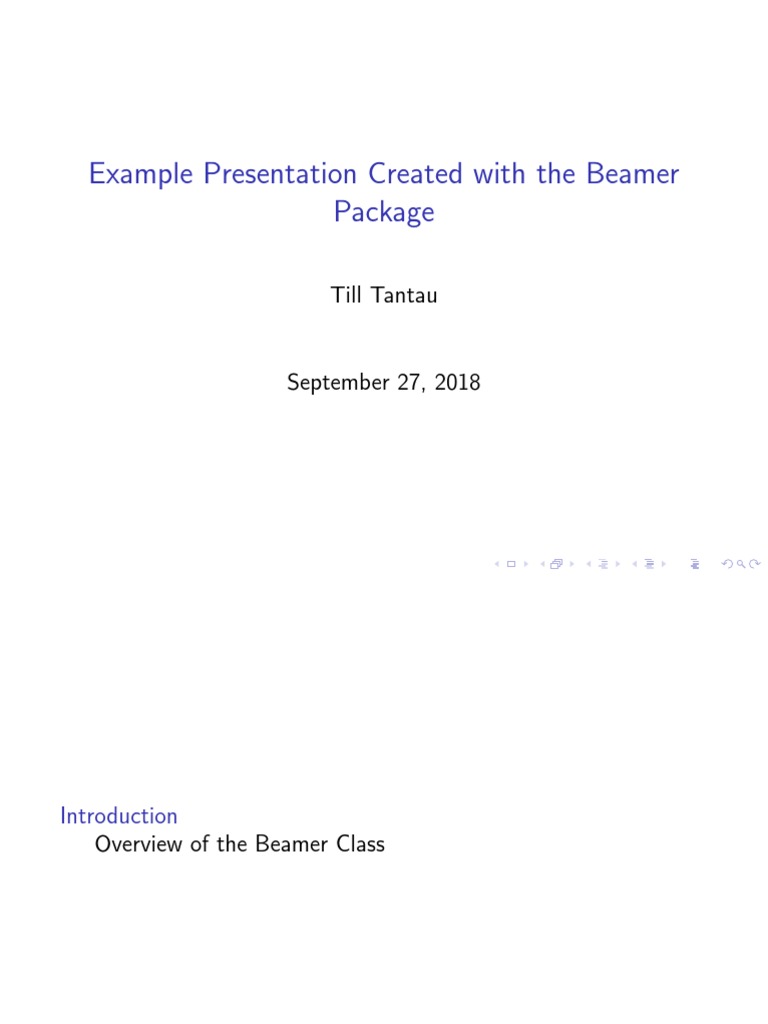 Example Presentation Created With The Beamer Package: Till Tantau | PDF | Computers | Technology ...
