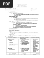 Grade 10 Active Recreation Lesson Plan | PDF | Self-Improvement