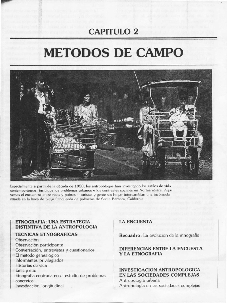 Kottak C 1996 Antropologia Cap 02 Metodos de Campo | PDF | Antropología | Educacion Cultural