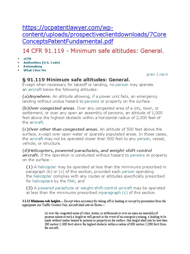 Minimum Safe Altitudes for Aircraft | PDF | Flight | Aircraft