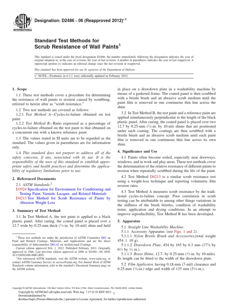 Astm d2486 | PDF | Brush | Paint