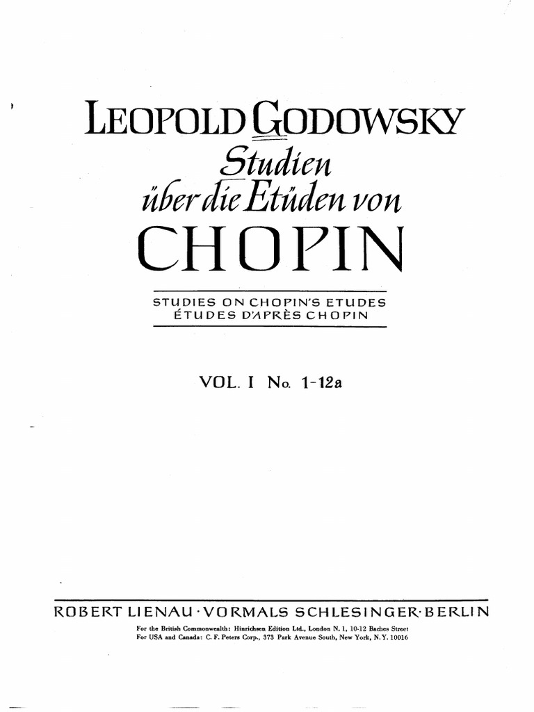 IMSLP30943-PMLP09194-Godowsky - Etudes D'apres Chopin - Book 1 (1-12a) - PF PDF | PDF