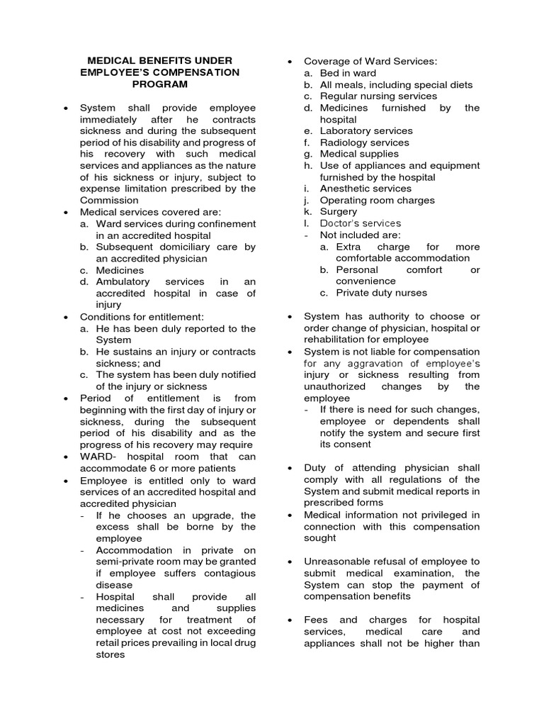 Medical Benefits Under Employee | PDF | Hospital | Employment