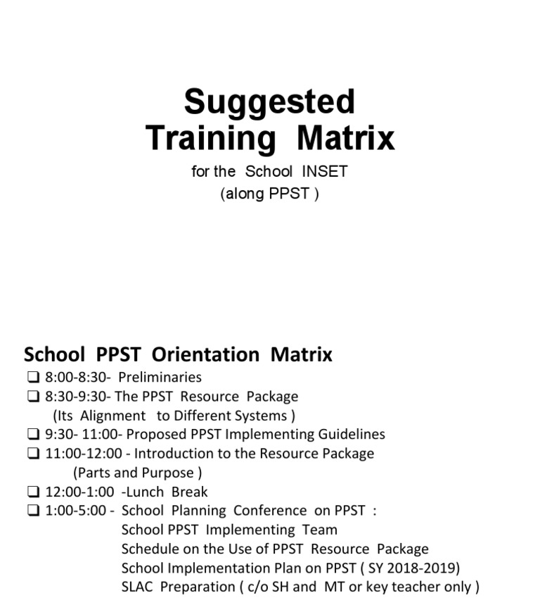 Suggested School PPST Matrix | PDF
