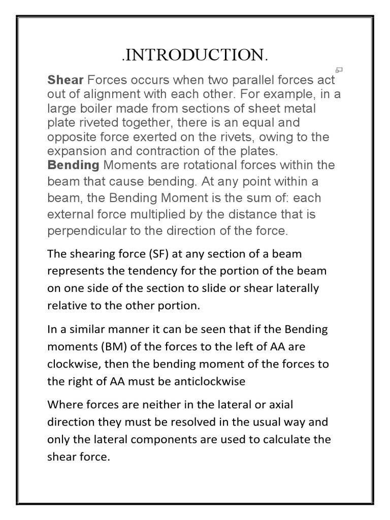 Sher Force | PDF | Bending | Beam (Structure)