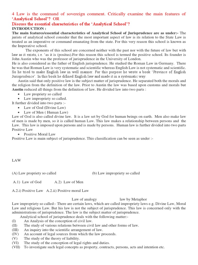 Austin's Command Theory of Law Explained | PDF | Jurisprudence | Precedent