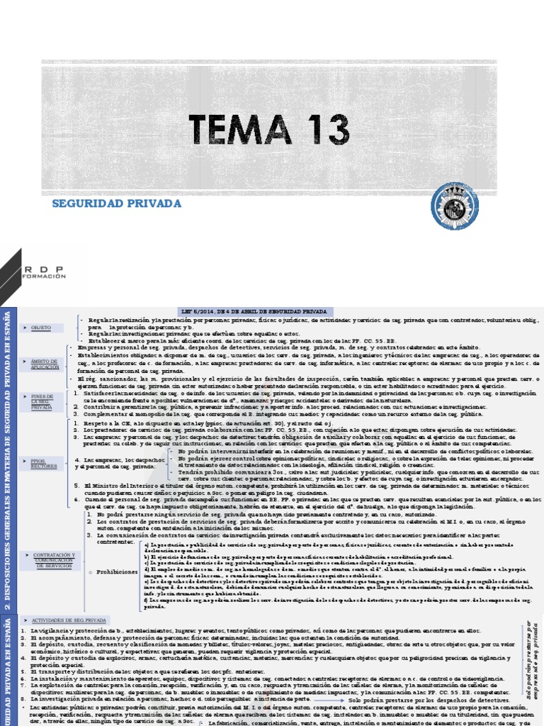 Esquema Tema 13 PN PDF | PDF | Investigador privado | Unión Europea