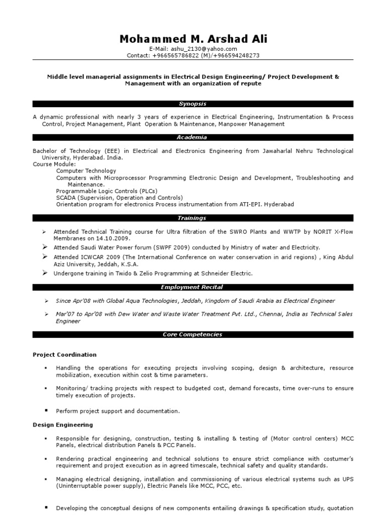 Mohammed M. Arshad Ali | PDF | Programmable Logic Controller | Instrumentation