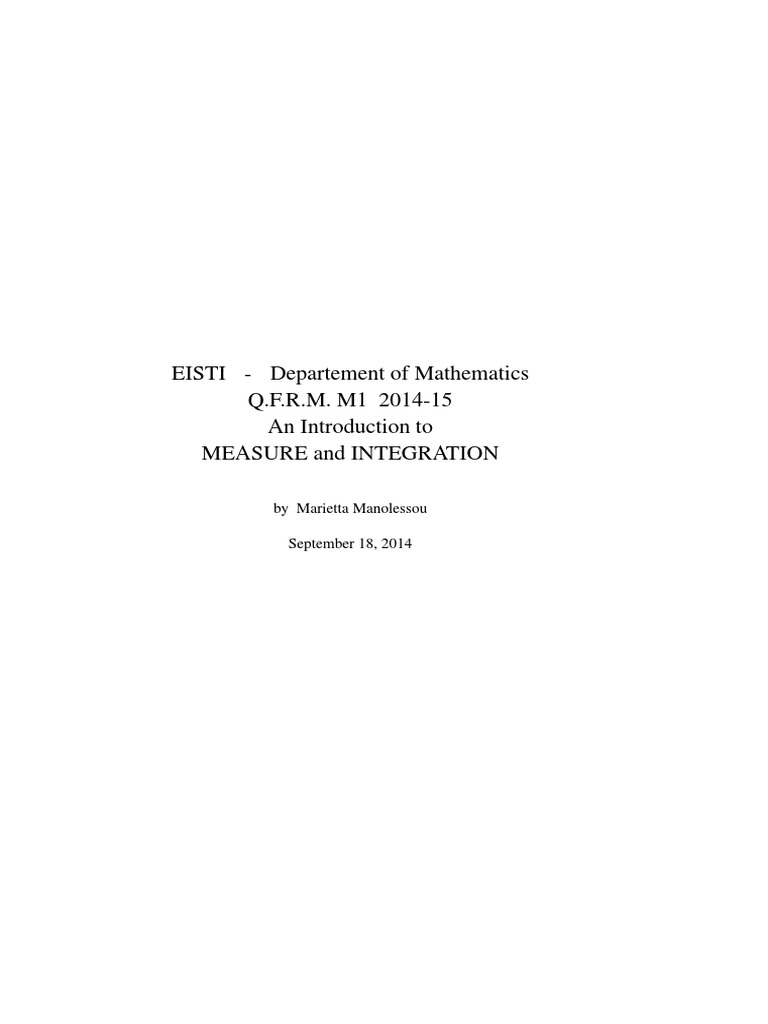 EISTI - Departement of Mathematics Q.F.R.M. M1 2014-15 An Introduction ...