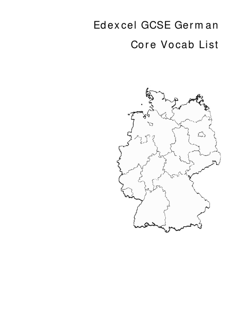 Edexcel GCSE German Core Vocab List | Download Free PDF | Vocabulary | Word
