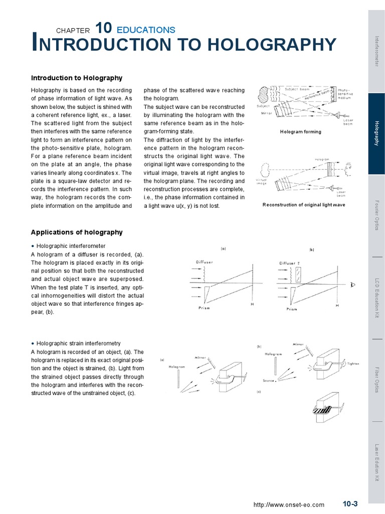 Introduction To Holography | PDF | Holography | Interferometry