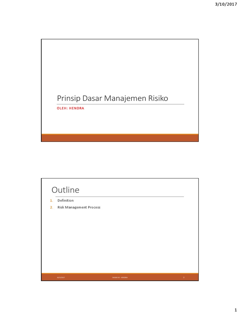 Prinsip Dasar Manajemen Risiko | PDF | Risk | Risk Management