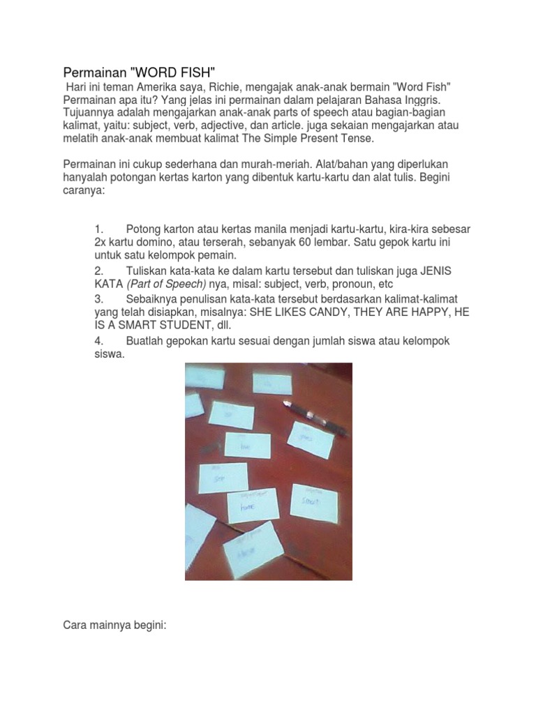 Permainan Word Fish | PDF | Olahraga & Rekreasi | Seni & Disiplin Bahasa