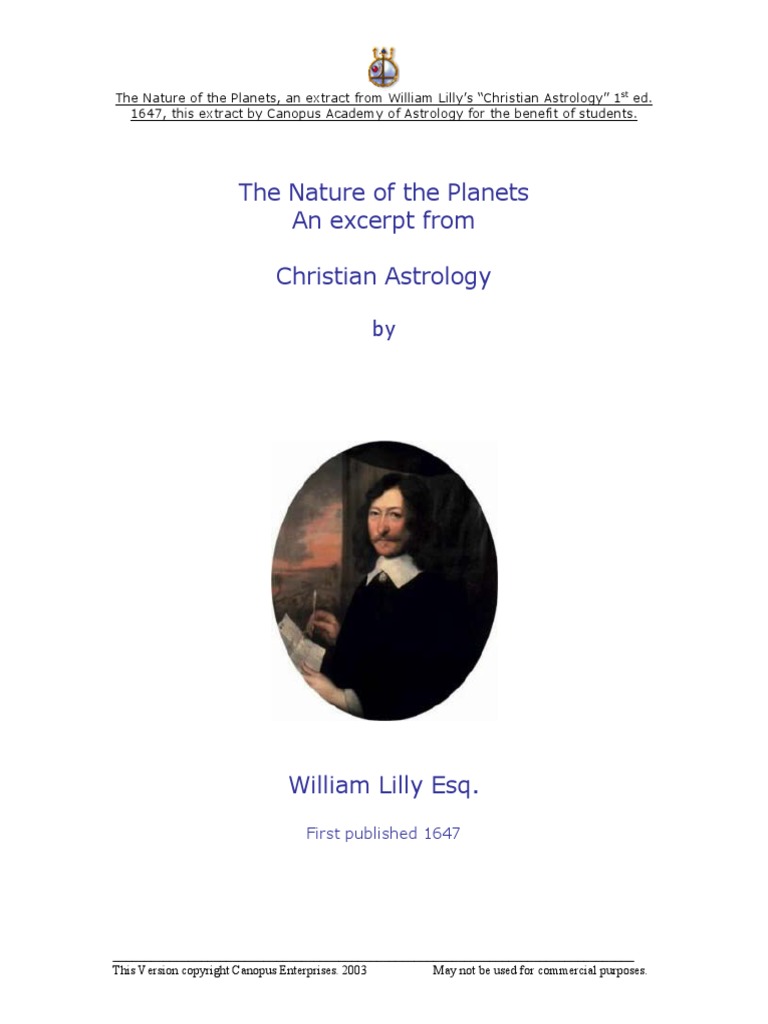 William Lilly - Christian Astrology - Parte II (1647) | PDF ...