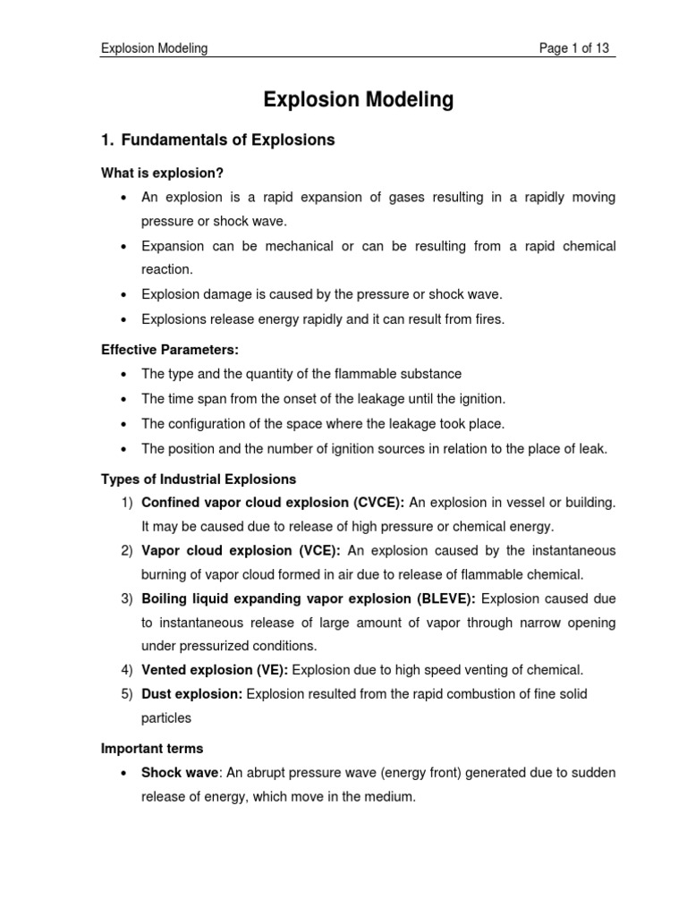 Explosion Modeling | PDF | Explosion | Shock Wave