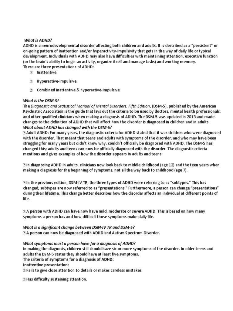 What Is ADHD?: The Criteria of Symptoms For A Diagnosis of ADHD ...