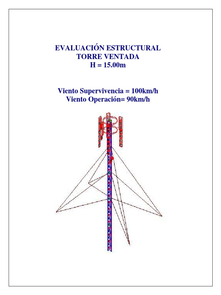 Evaluacion Estructural Torre Ventada de 15m | PDF | Acero | Física ...