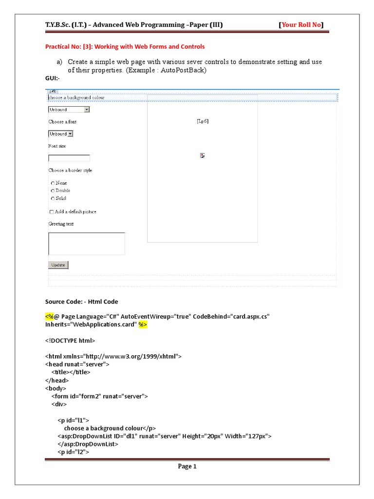Awp Practical 3 2 Pdf Computer Programming Software Development