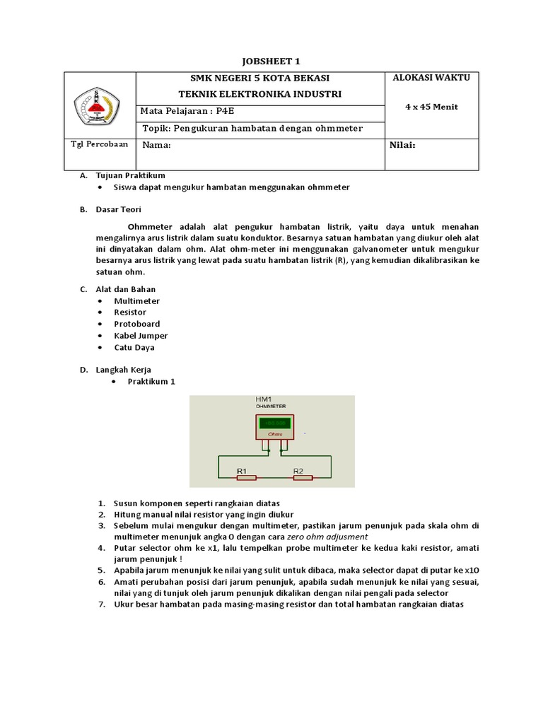 Job Sheet Multimeter | PDF