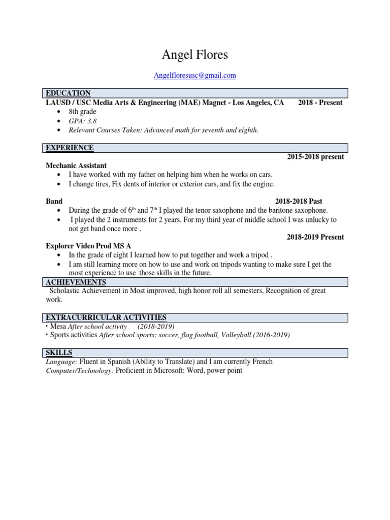 Angel Flores Resume v4 | PDF