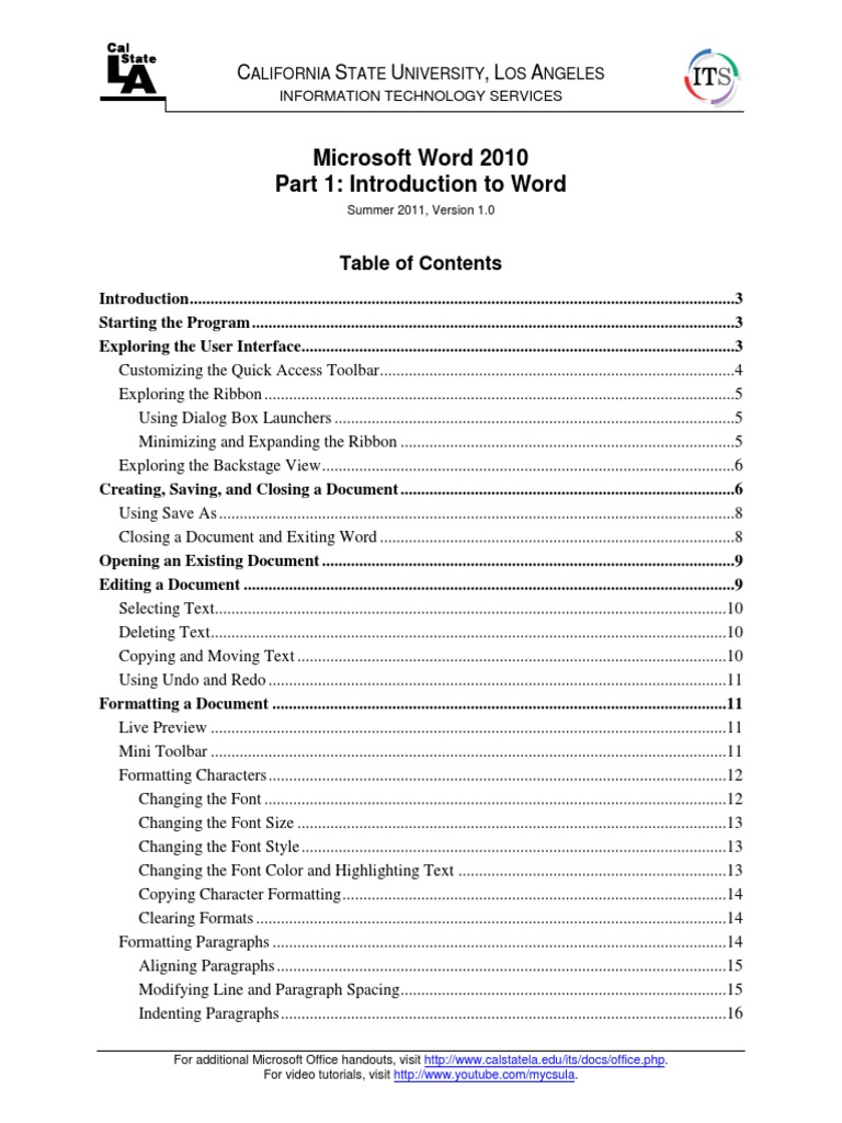 MS Word 2010: User Interface Guide | PDF | Microsoft Word | Typefaces