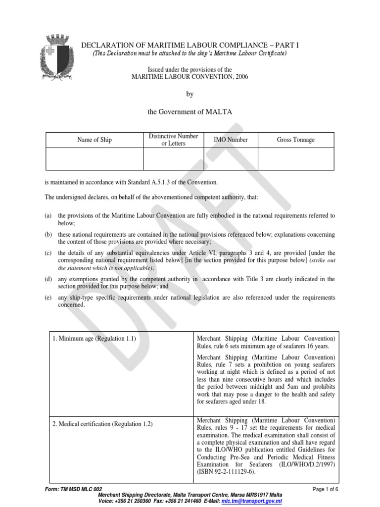 MLC Part I and Part II Declarations Draft | PDF | Government | Justice