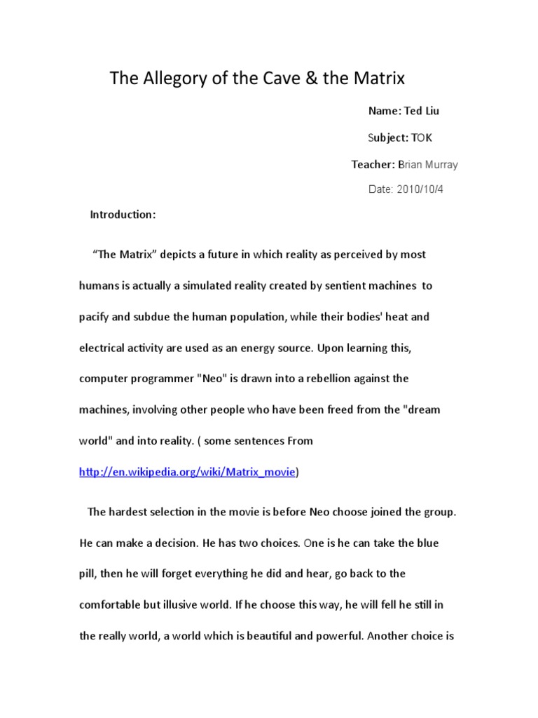 The Allegory of The Cave - Ted | PDF | Young Adult
