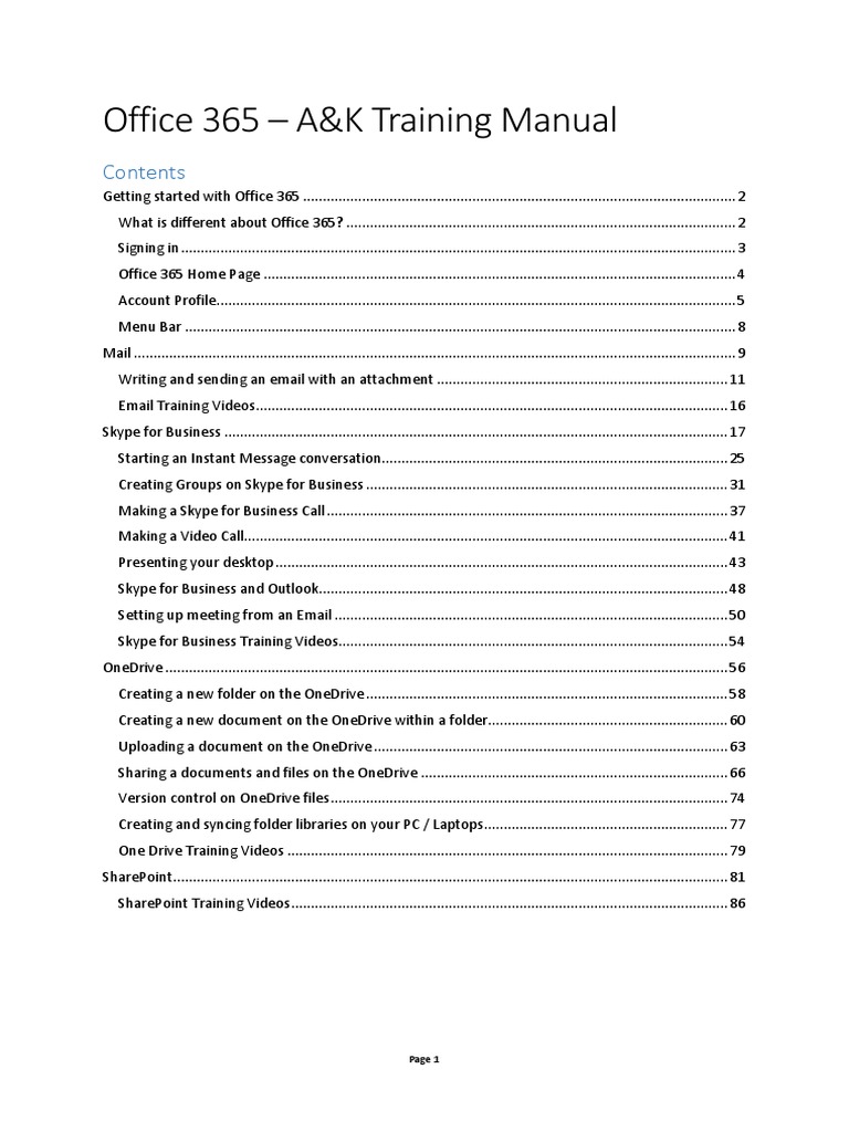 Office 365 and Intranet Training v1 Updated | PDF | Instant Messaging ...