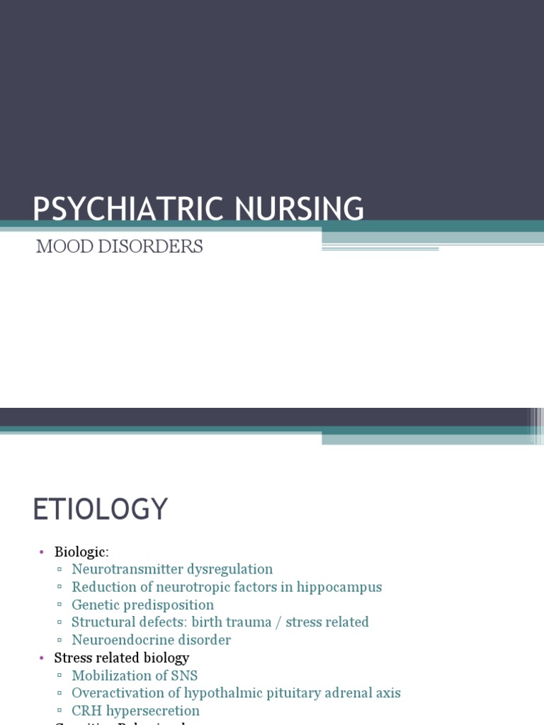 Psychiatric Nursing: Mood Disorders | PDF | Major Depressive Disorder ...