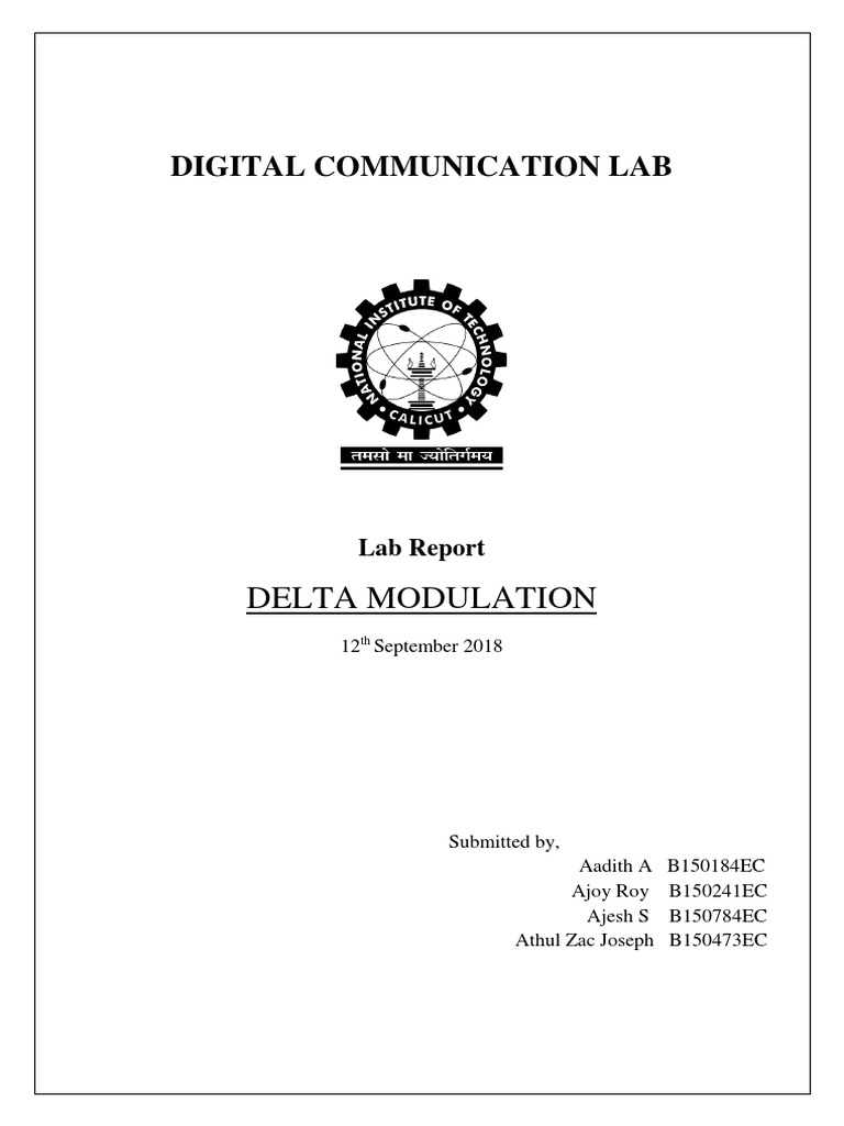 Digital Communication Lab: Delta Modulation | PDF | Modulation | Sampling (Signal Processing)