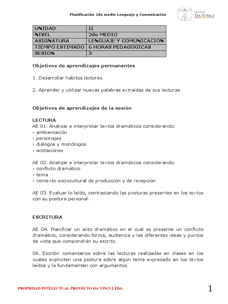 Unidad 2 Drama Sesión 3 Clases 1,2 y 3 | PDF | Lectura (proceso) | Teatro