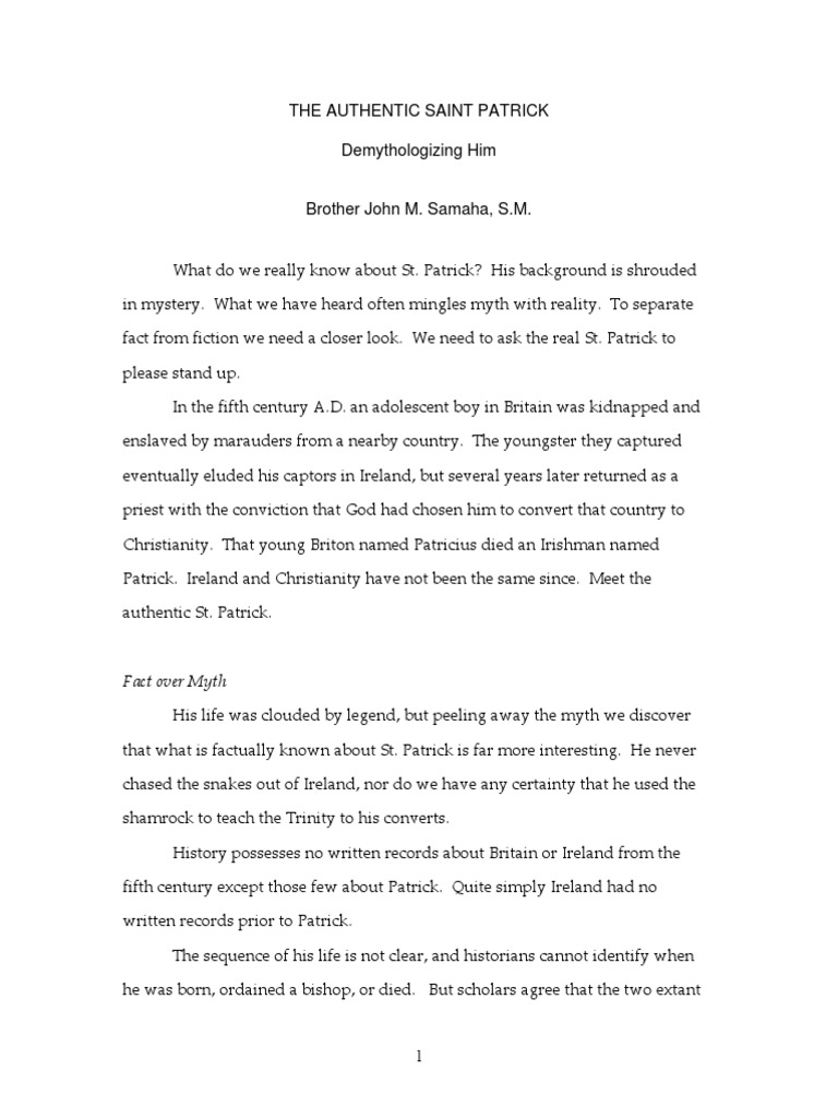 Authentic Patrick | PDF | Saint Patrick | Ireland
