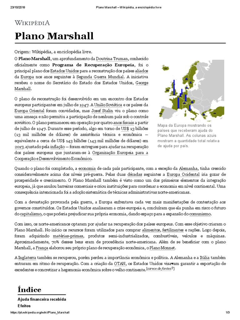 Plano Marshall | PDF | Plano Marshall | Política externa