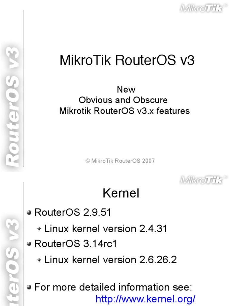 New Obvious and Obscure Mikrotik Routeros V3.X Features | PDF | Router ...