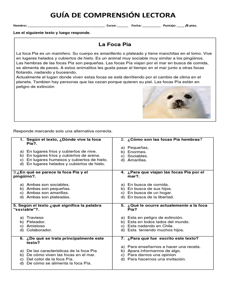 Guía de La Foca Pia | PDF | Naturaleza