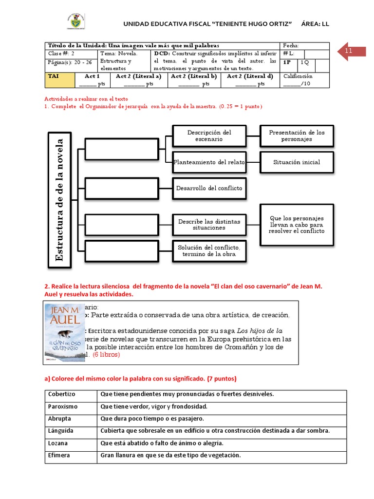 Hojas de Trabajo 8 1 | PDF | Novelas | Escritura